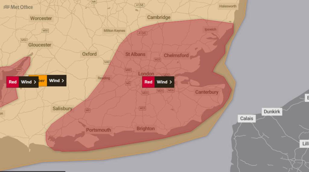 Parks and services closed after 'red' weather warning issued ...