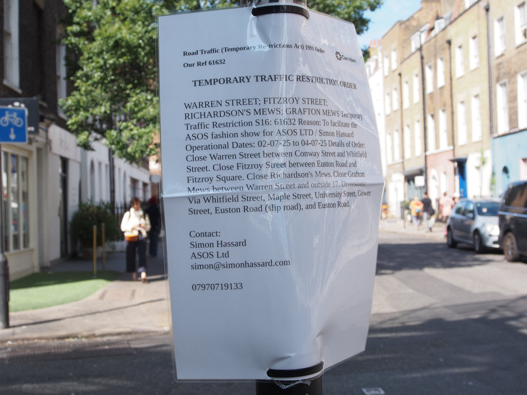 Road closures in and around Warren Street for fashion show - The ...